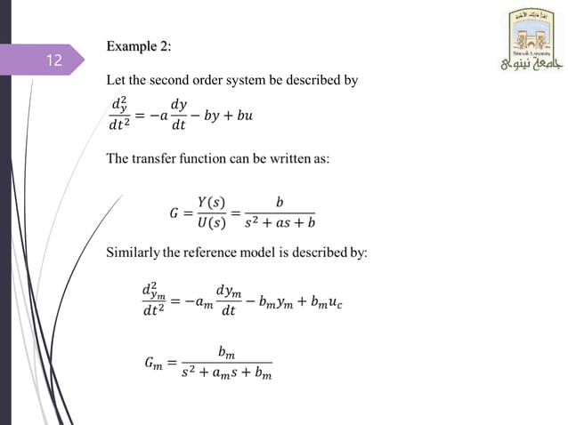 Model Reference Adaptive Control.ppt | Physics | Science