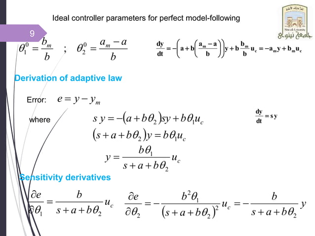 Model Reference Adaptive Control.ppt | Physics | Science