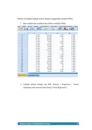 Model regresi dengan variabel bebas dummy | PDF