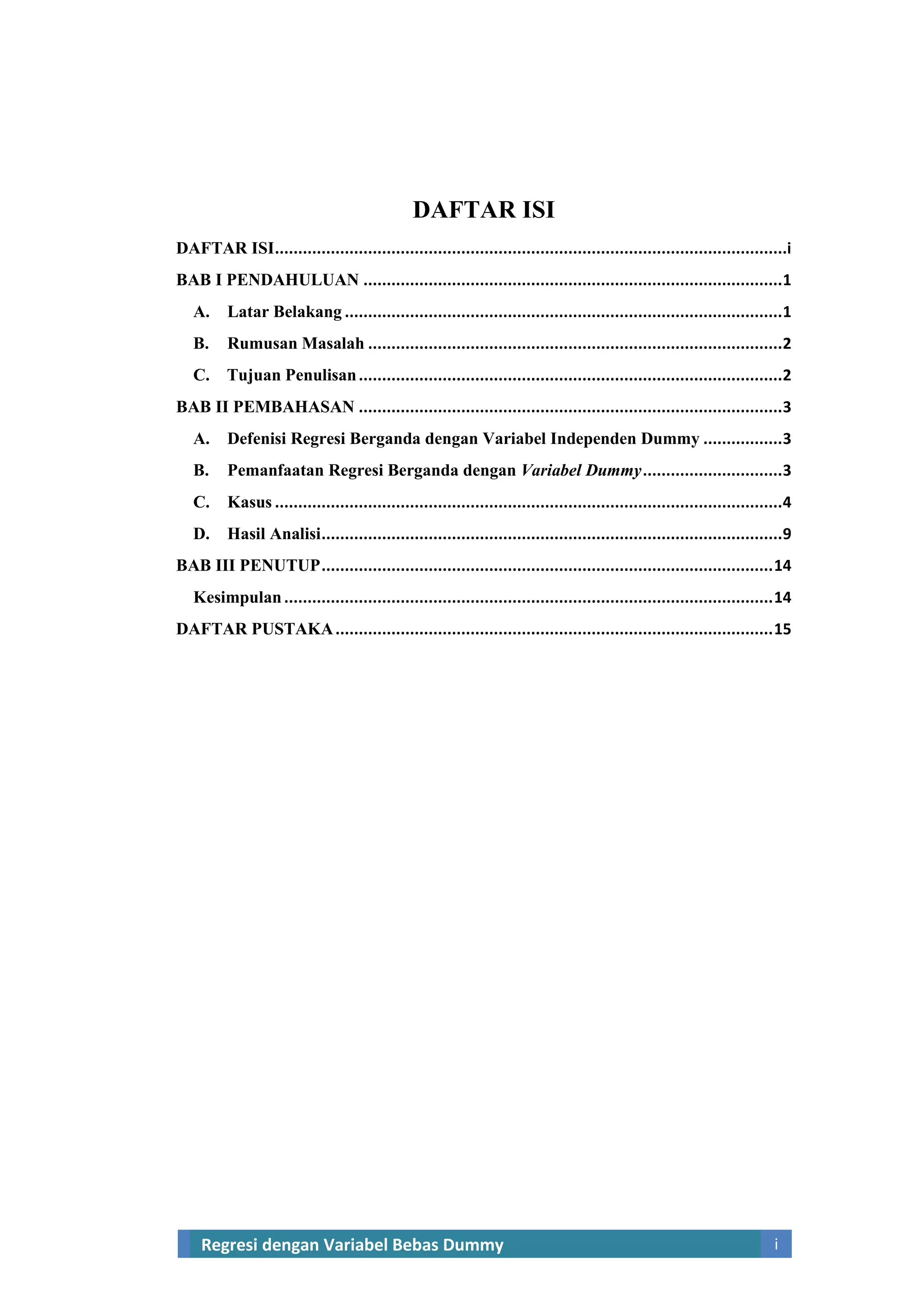 Model regresi dengan variabel bebas dummy | PDF