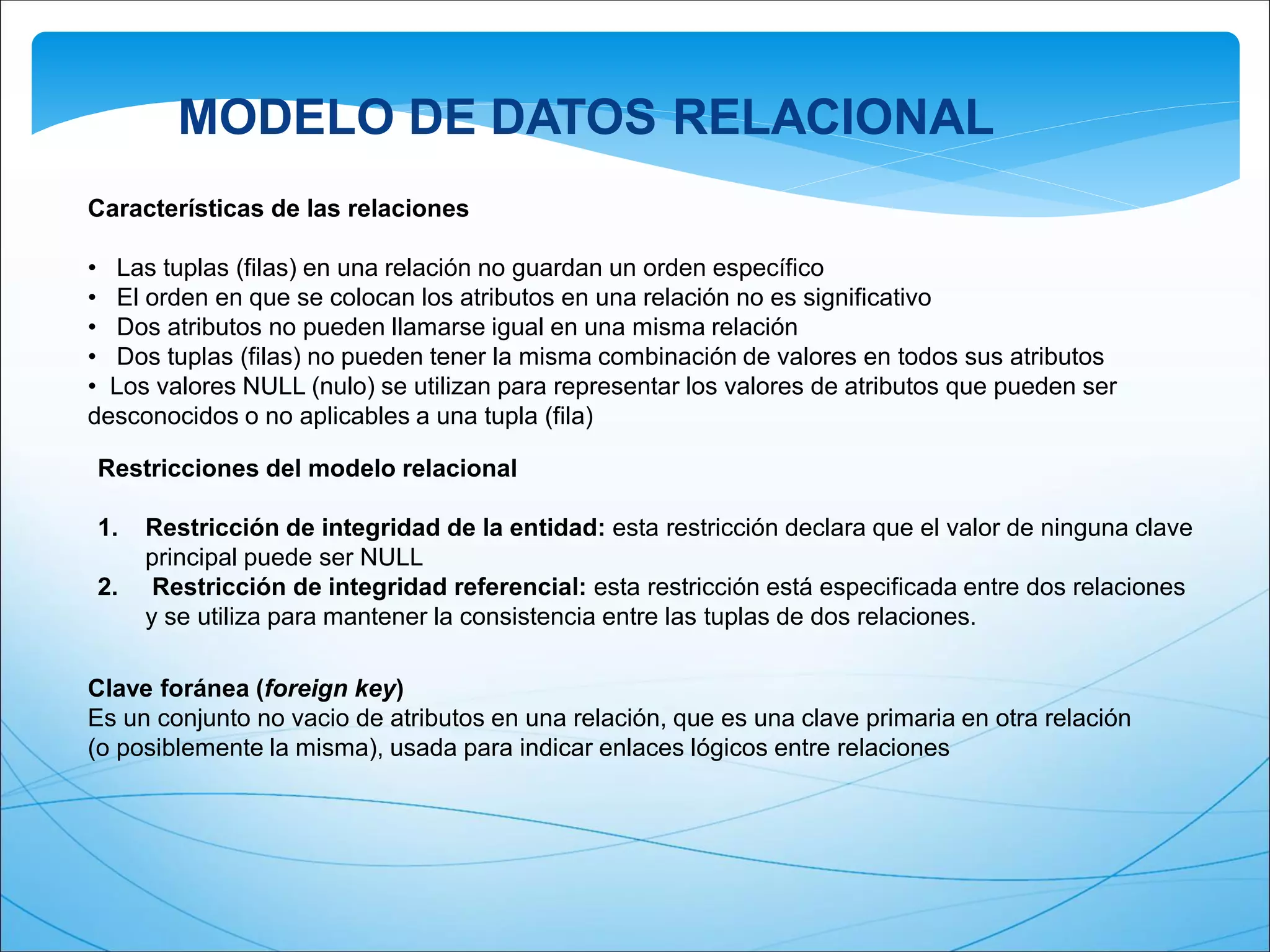 Modelo de Datos Relacional | PPT