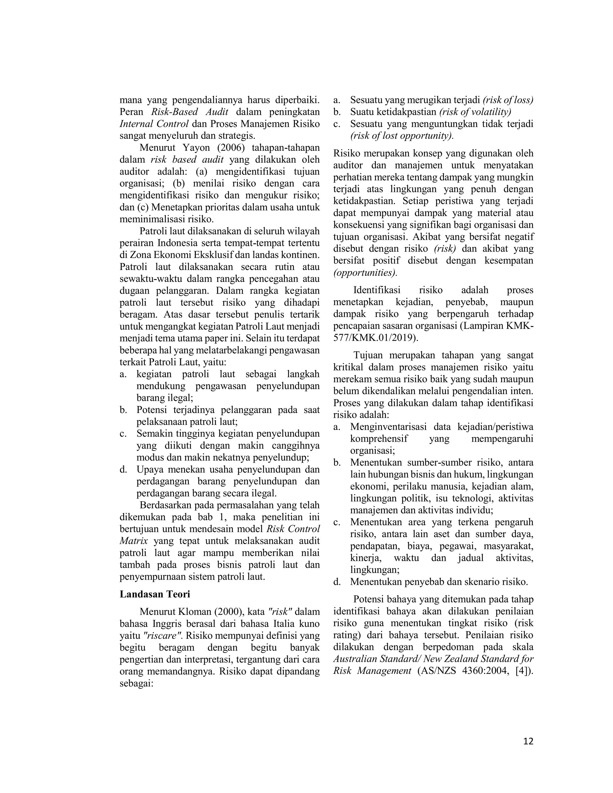 Model Risk Control Matrix Mujiastono1 , Dody Mardiansyah2 , Gustian ...