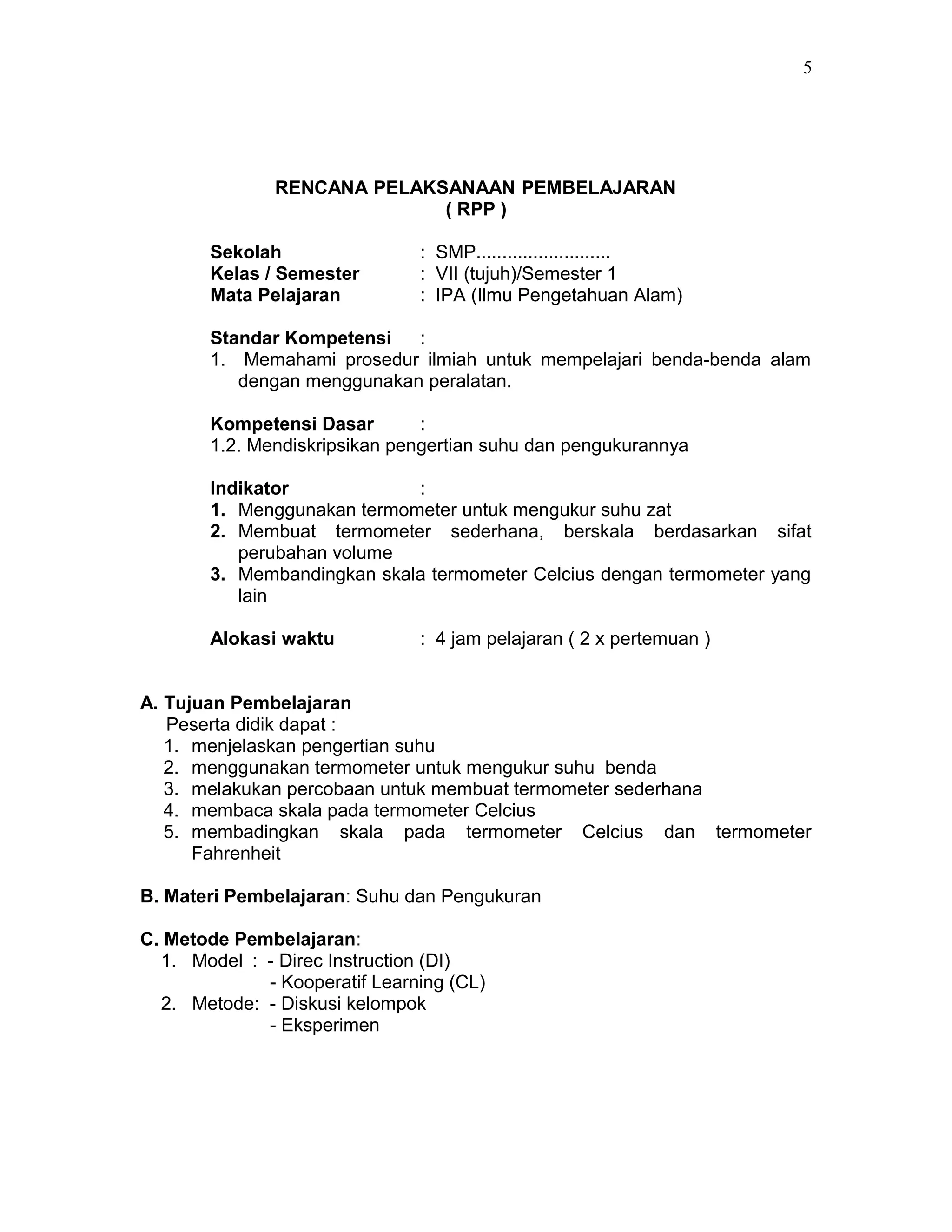 Model rpp ipa smp rev lpmp | PDF