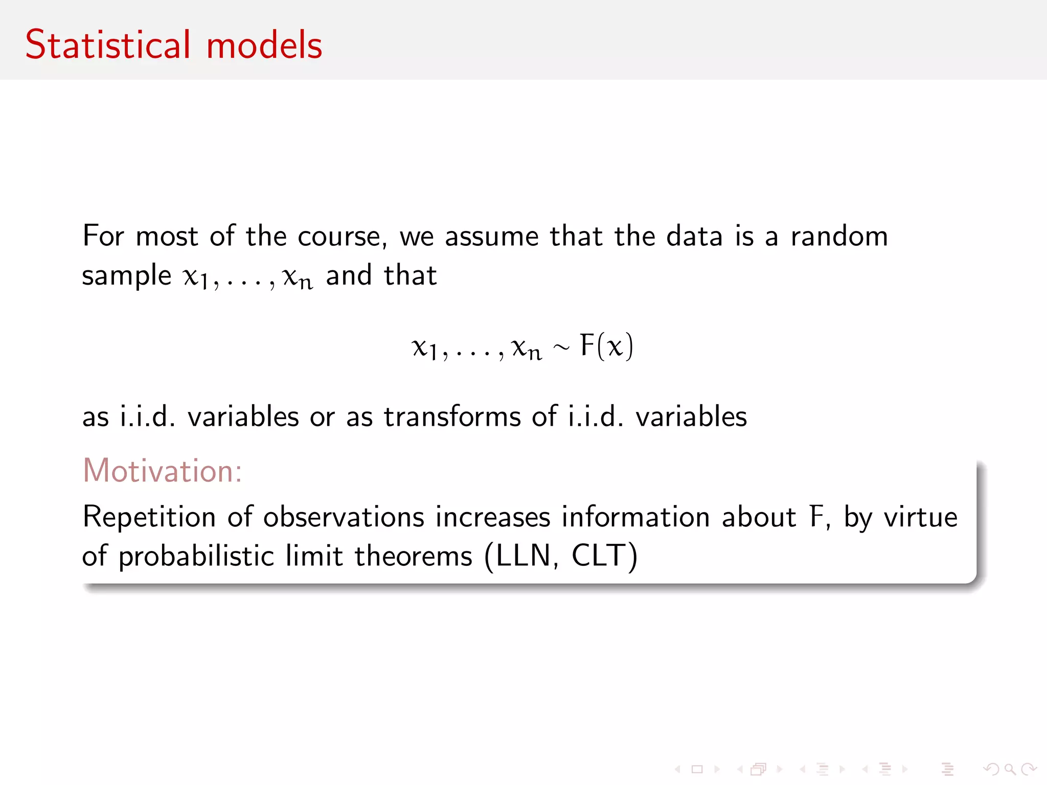 Statistics (1): estimation, Chapter 1: Models | PDF