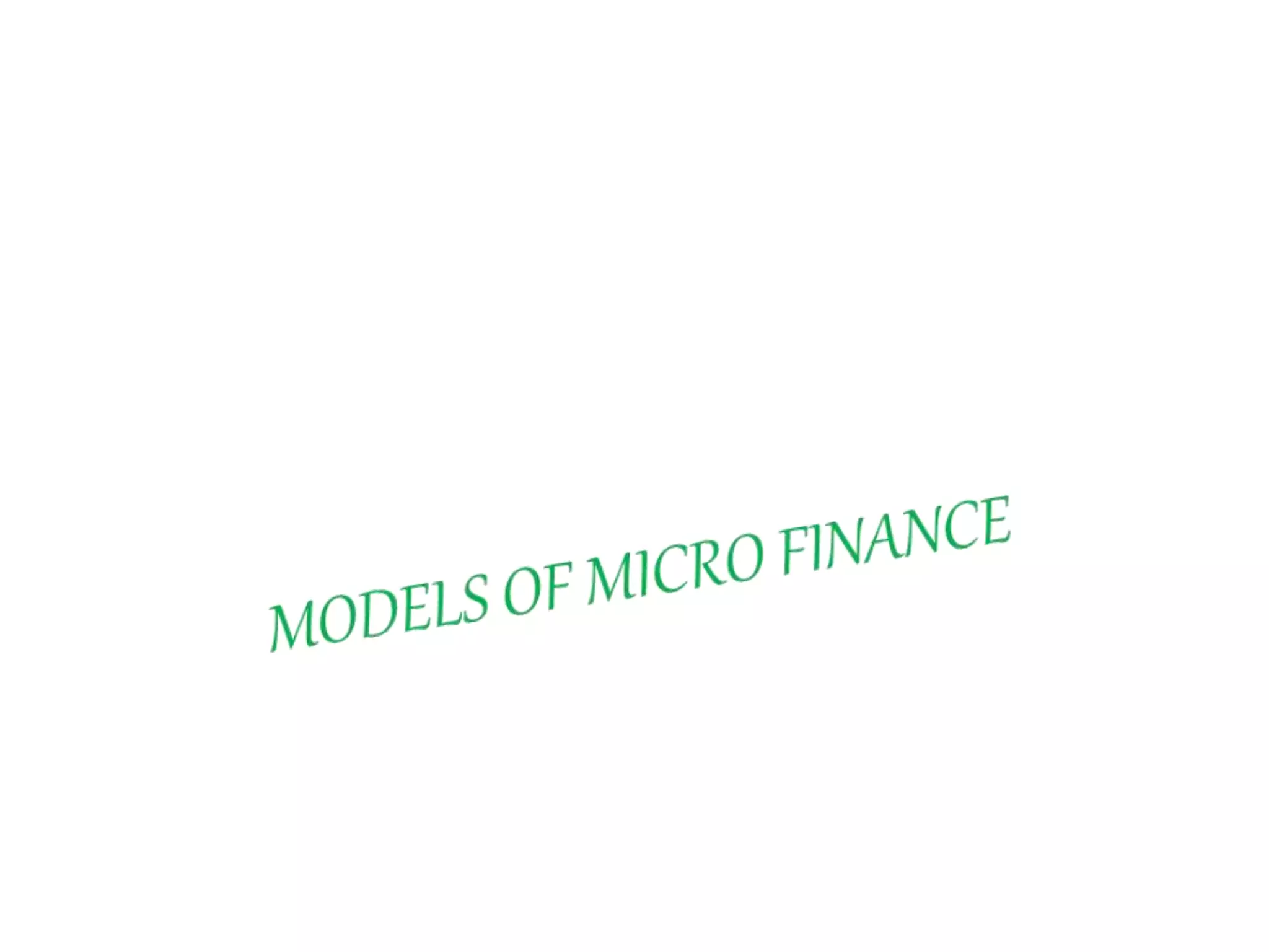 microfinance models | PPTX