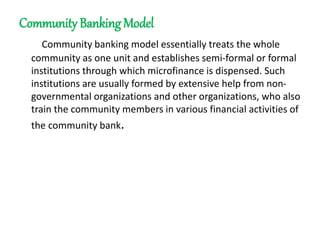 microfinance models | PPTX