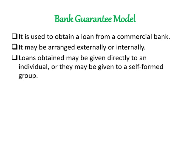 microfinance models | PPTX | Non-Profit Organizations | Industries