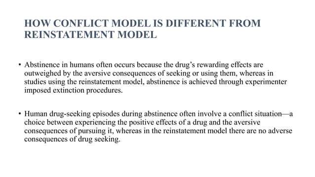 Animal models of drug relapse & craving | PPTX | Illegal Drugs, Tobacco ...