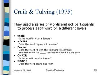 Models Of Memory | PPT