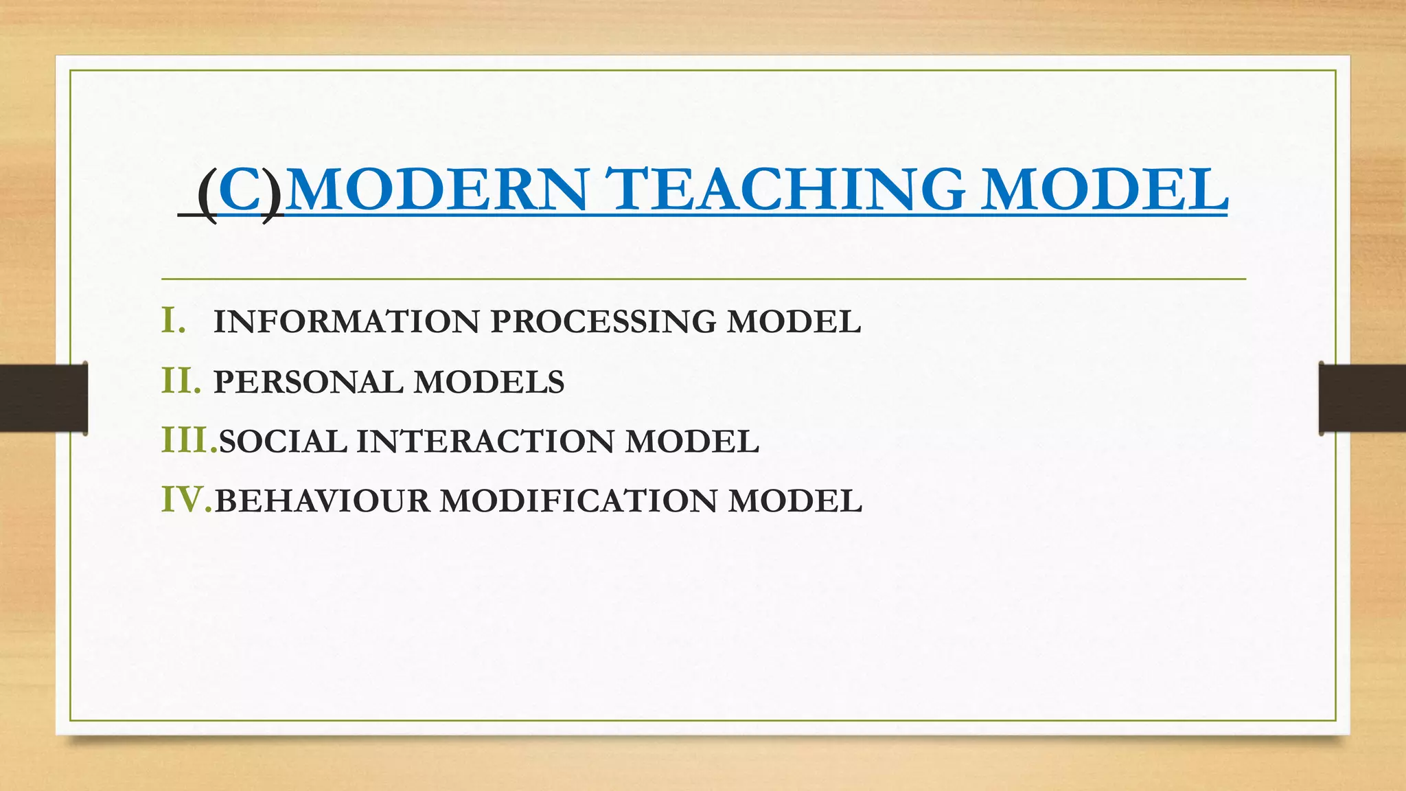 MODELS OF TEACHING | PDF