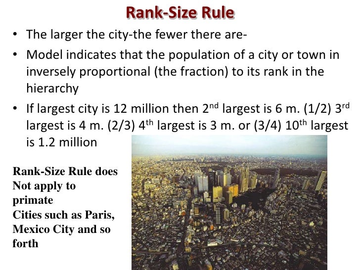 Rank Size Rule Example