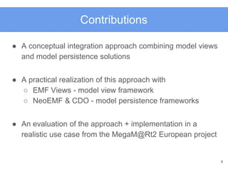 Towards Scalable Model Views on Heterogeneous Model Resources - MODELS 2018 @Copenhagen, Denmark ...