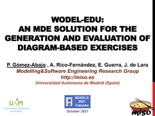 Wodel-Edu: An MDE Solution for the Generation and Evaluation of Diagram ...