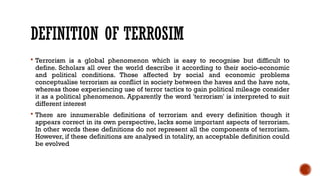 Detailed Presentation Models and ideologies of Terrorism | PPTX