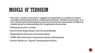 Detailed Presentation Models and ideologies of Terrorism | PPTX