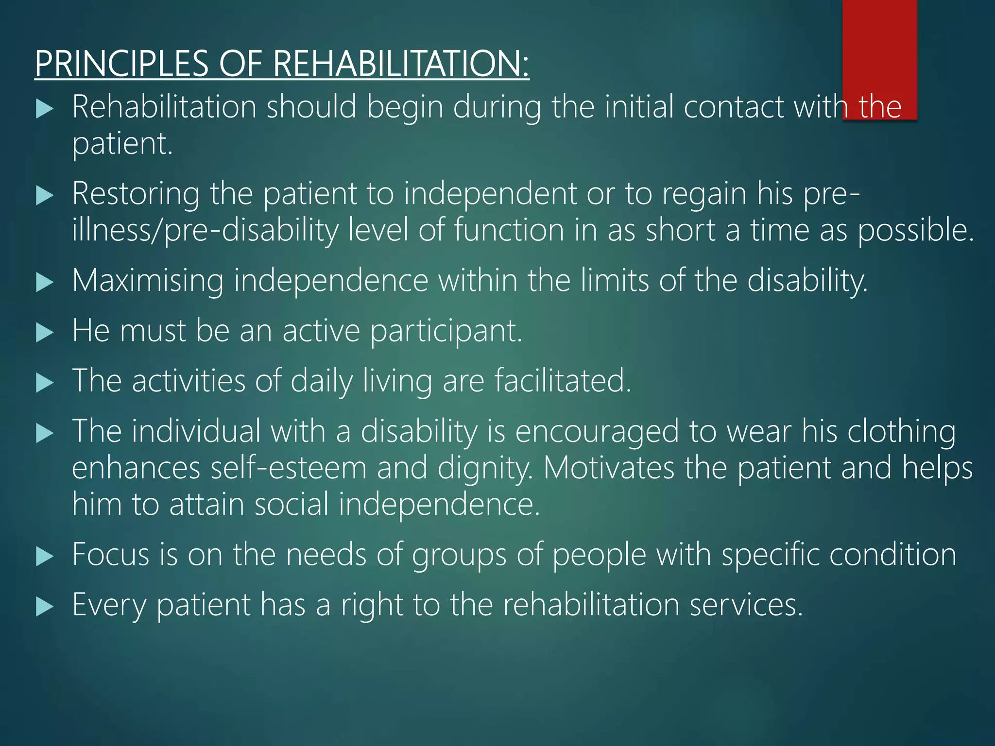 Models and methods of rehabilitation | PPTX