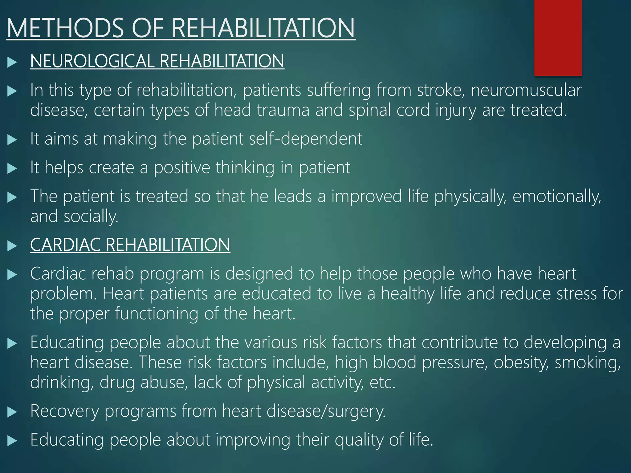 Models and methods of rehabilitation | PPTX