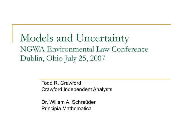 Models and uncertainty | PPT