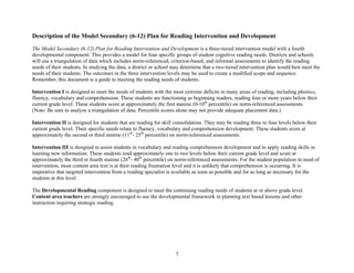 Model secondary plan for reading intervention and development | PDF