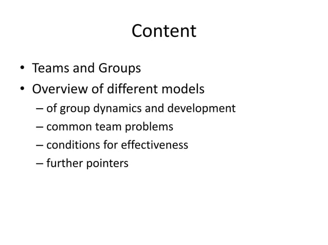 Models for forming teams | PPT