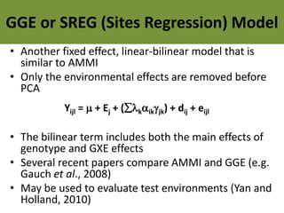 Models for g x e analysis | PPTX