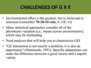 Models for g x e analysis | PPTX