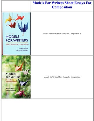 Models For Writers Short Essays For Composition | PDF