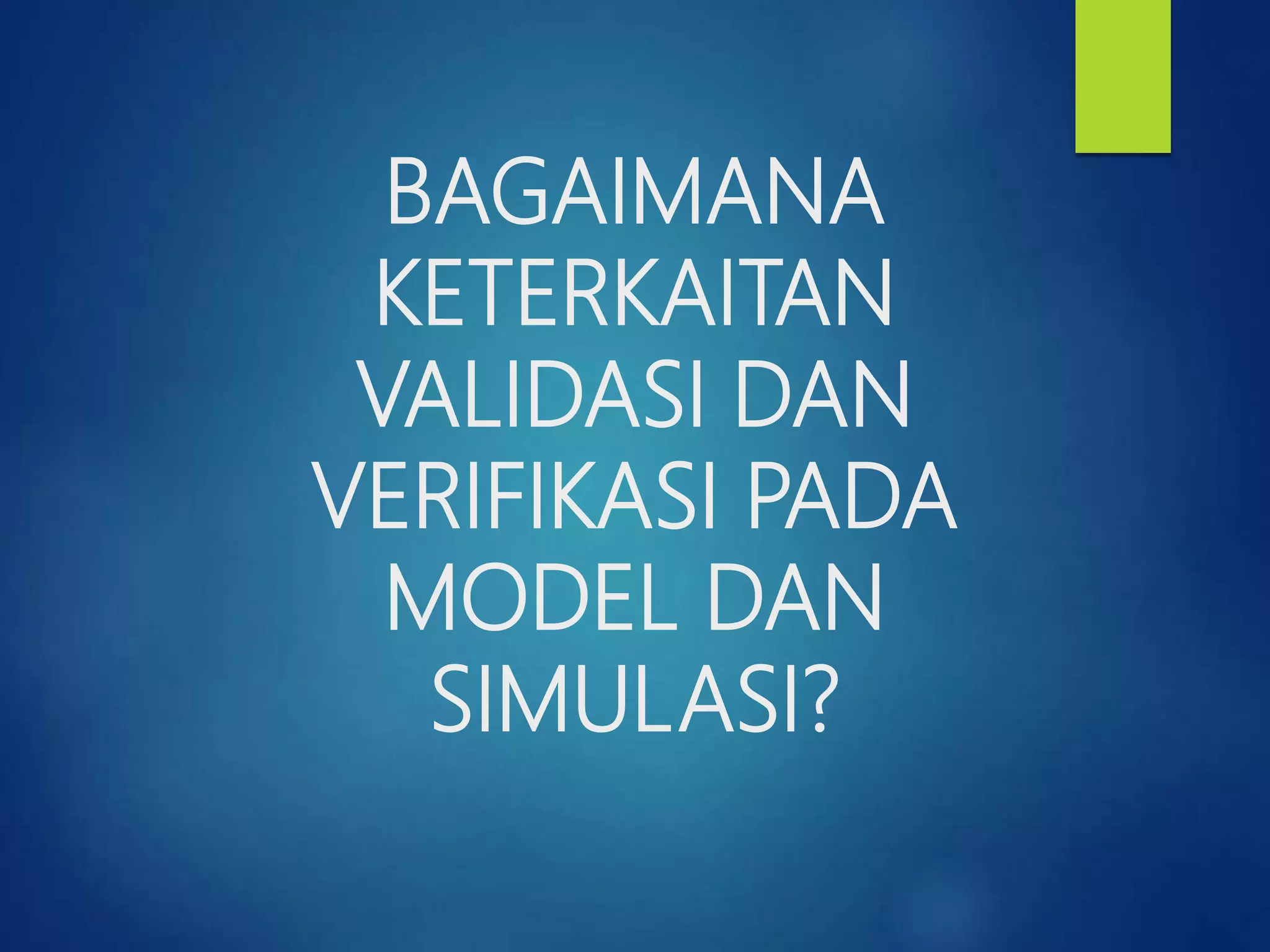 Model dan Simulasi | PPTX
