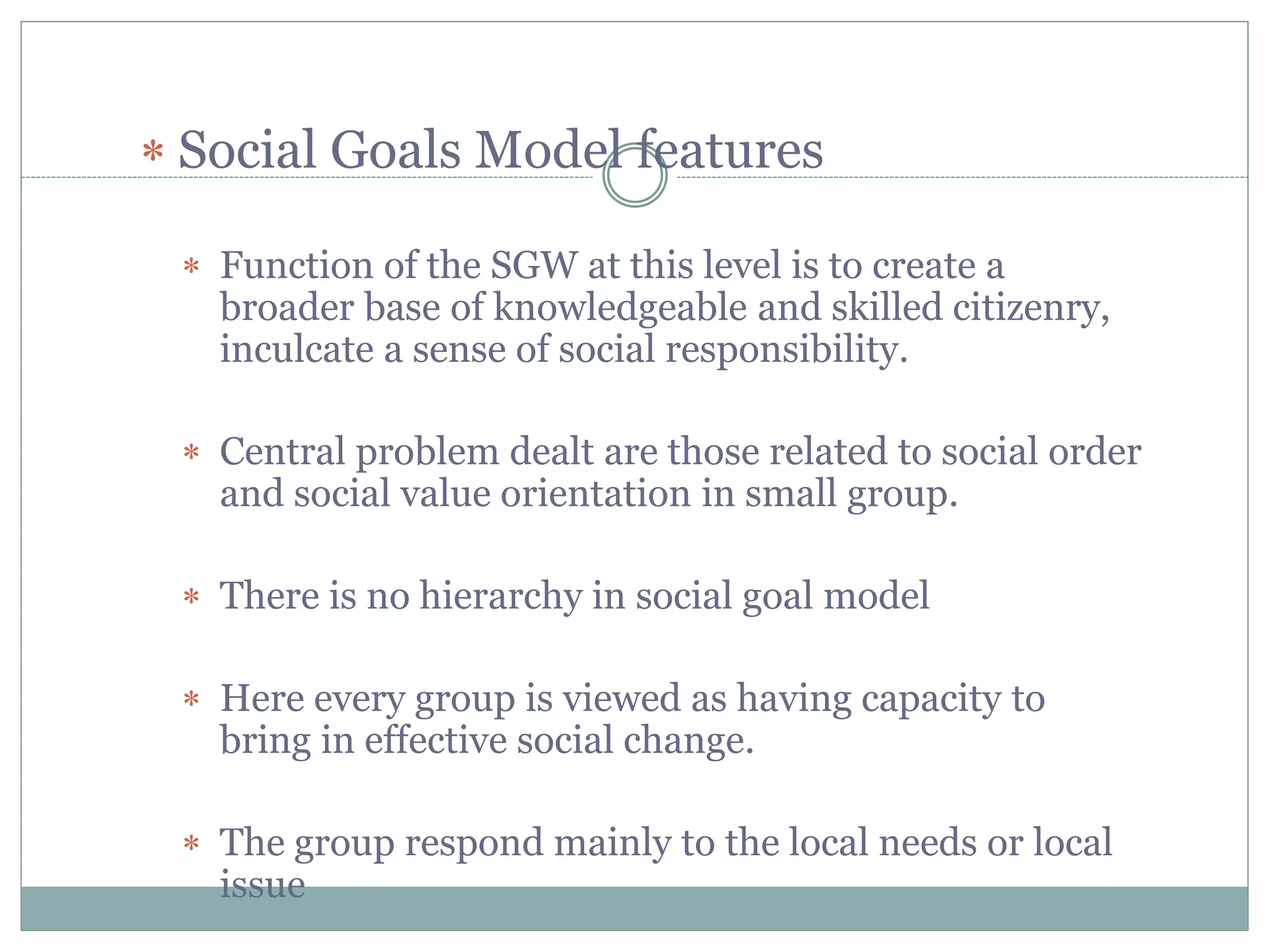 MODELS IN SOCIAL GROUP WORK , BY ARSHIL PC ,DEPARTMENT OF SOCIAL WORK ...