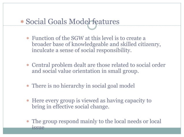 MODELS IN SOCIAL GROUP WORK , BY ARSHIL PC ,DEPARTMENT OF SOCIAL WORK ...