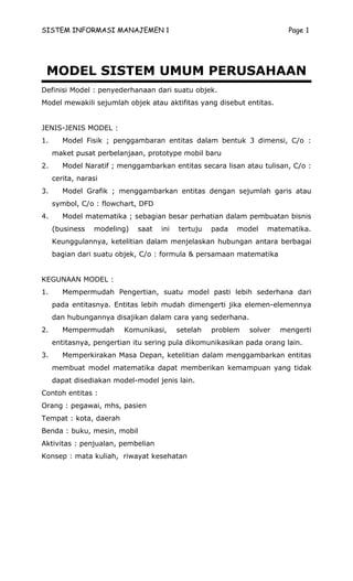 Model sistem umum perusahaan | PDF