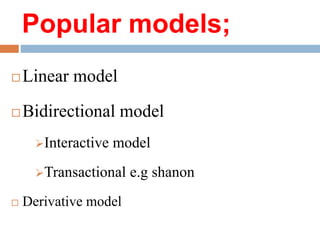 MODELS OF COMMUNICATION | PPTX