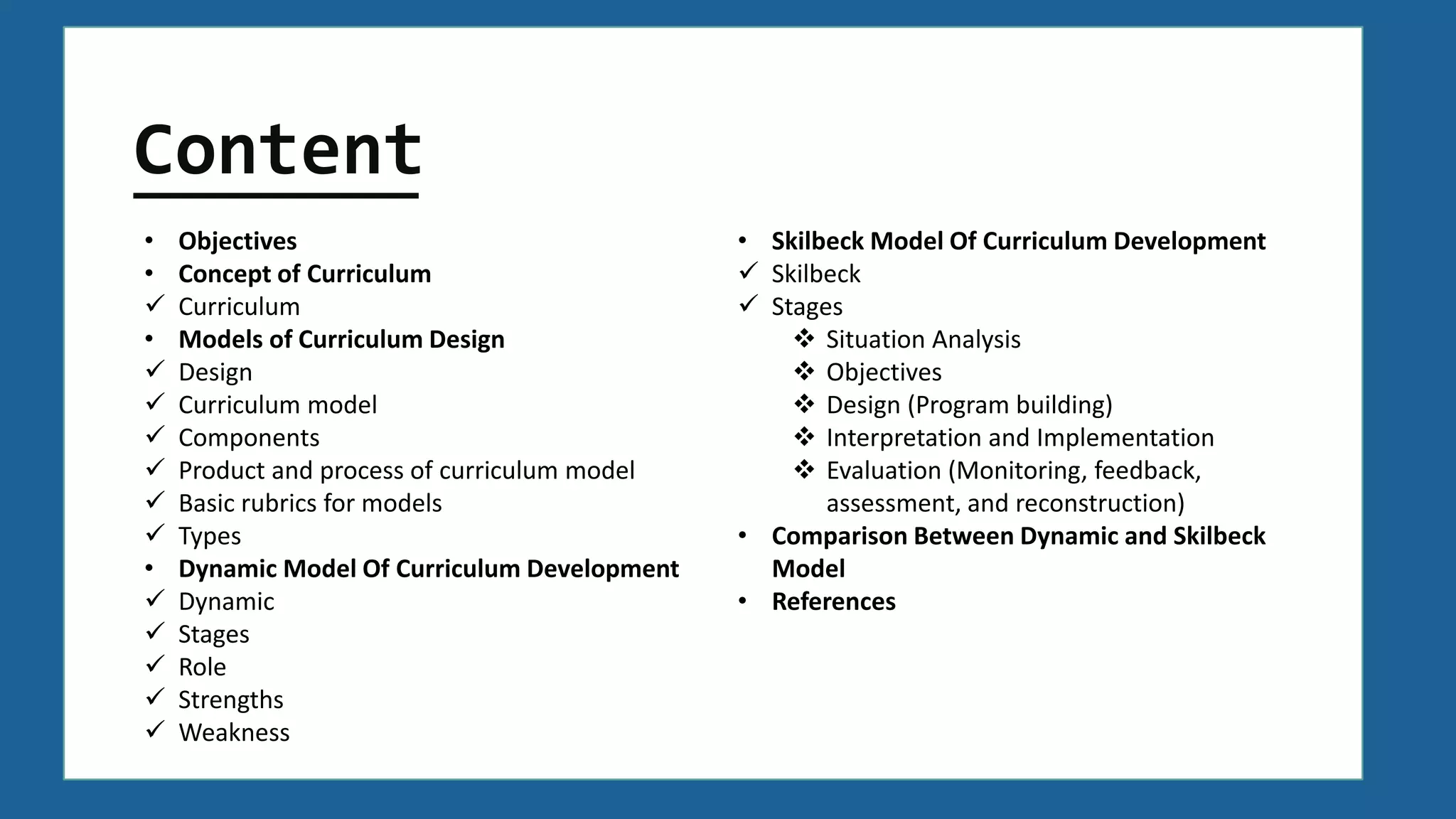 Dynamic model and Skilbeck Model of Curriculum | PPTX