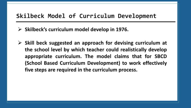 Dynamic model and Skilbeck Model of Curriculum | PPTX | Education ...