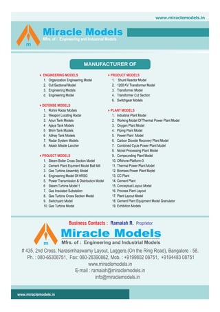 Miracle Models, Bengaluru, Civil Engineering Models | PDF