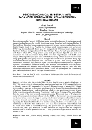 Model soal hots | PDF