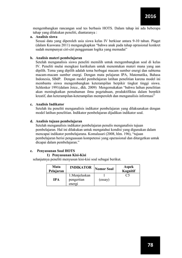 Model soal hots | PDF