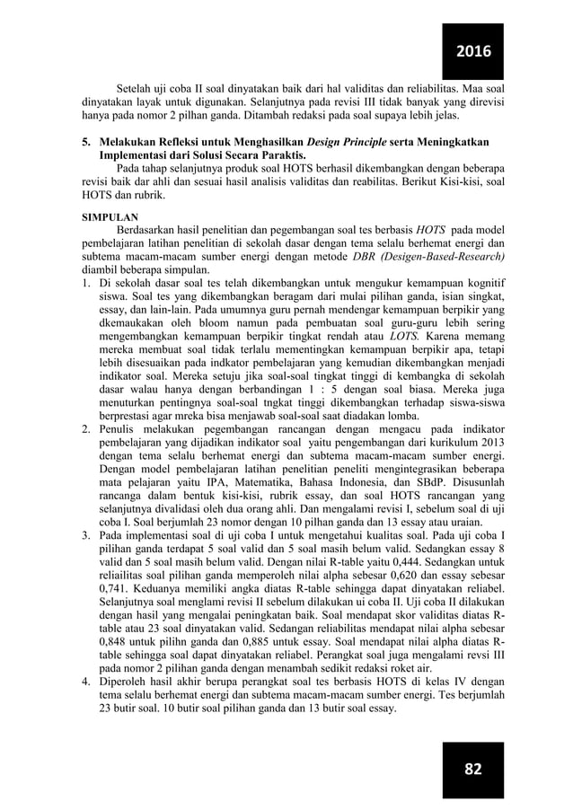 Model soal hots | PDF