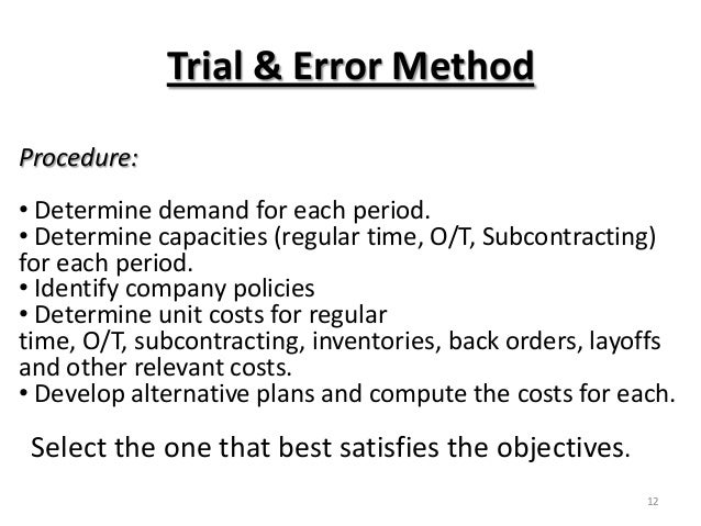 Models of aggregate planning