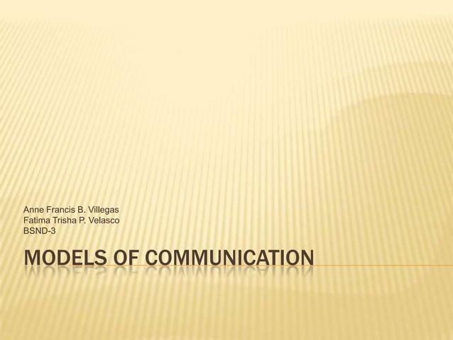 Models of communication | PPTX