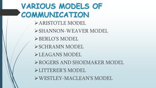 Models of communication | PPTX