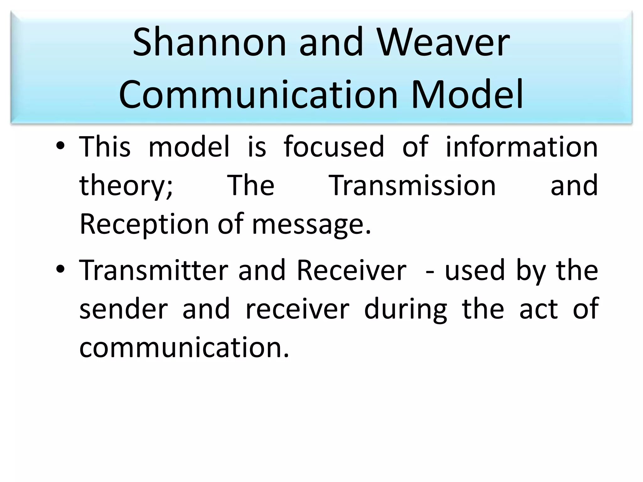 Models of Communication | PPTX