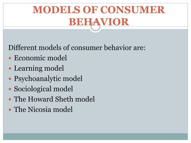 Models of consumer behavior | PPTX