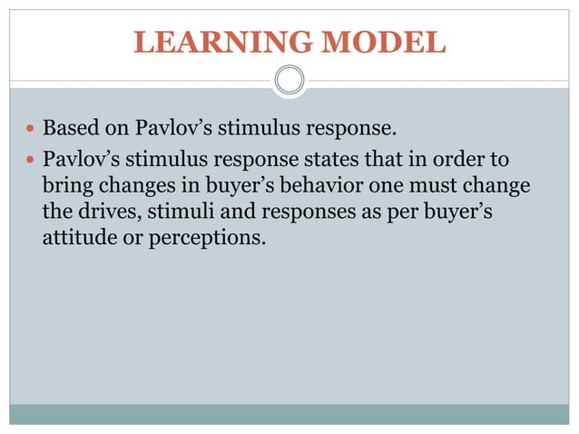 Models of consumer behavior | PPTX