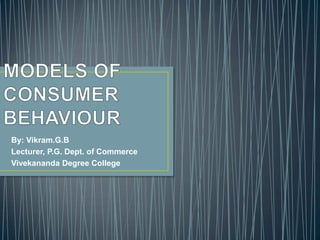 Models of consumer behaviour | PPT
