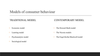Models of consumer behaviour.ppt presentation | PPTX