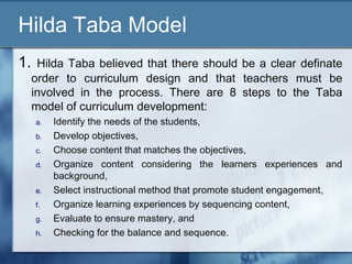 Models of curriculum | PPT