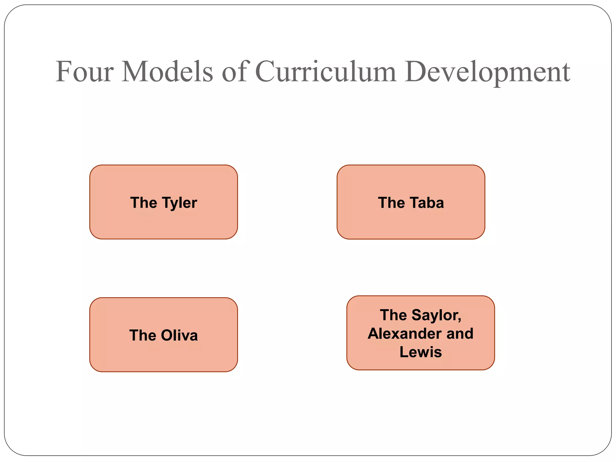 Models of curriculum development | PPTX