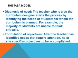 Models of curriculum development | PPTX