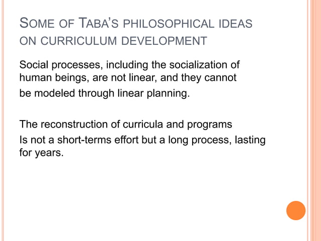 Models of curriculum development | PPT